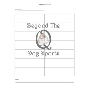 AKC Agility Label & Title Tracking Forms Dog Agility Competition ...