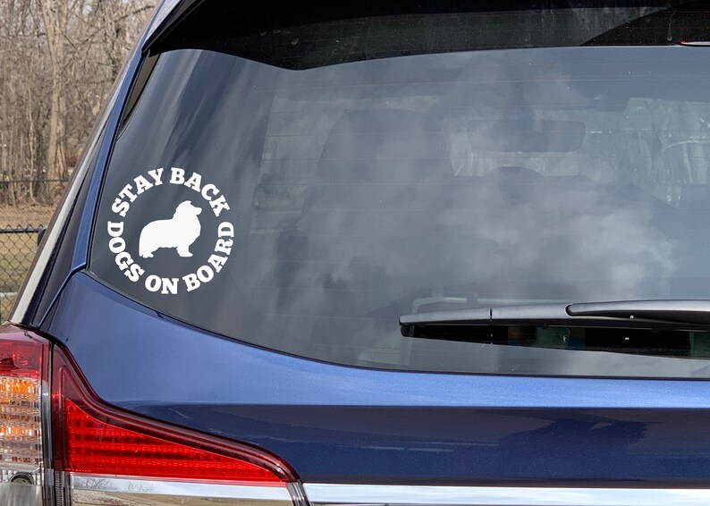 Dogs on Board Stay Back Glitter Decals for Car Trailer Motorhome Plus ...