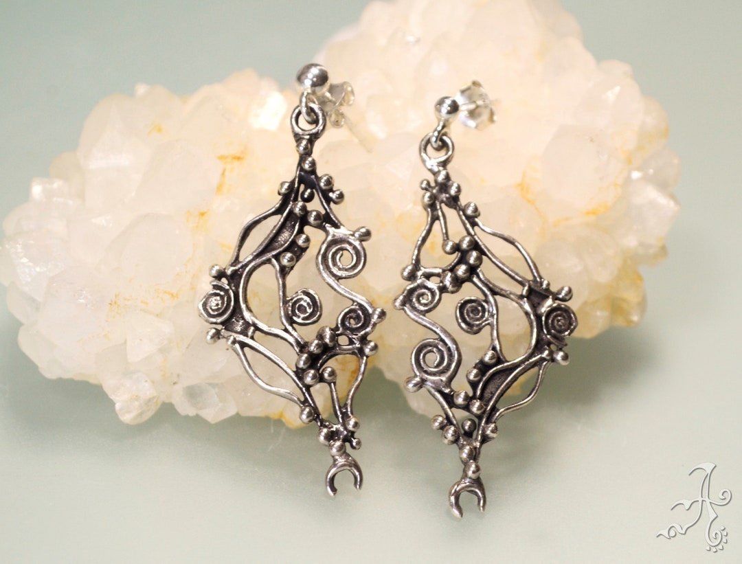 Inspired by the Solar System Silver Handmade Galaxy Earrings, Gift for ...