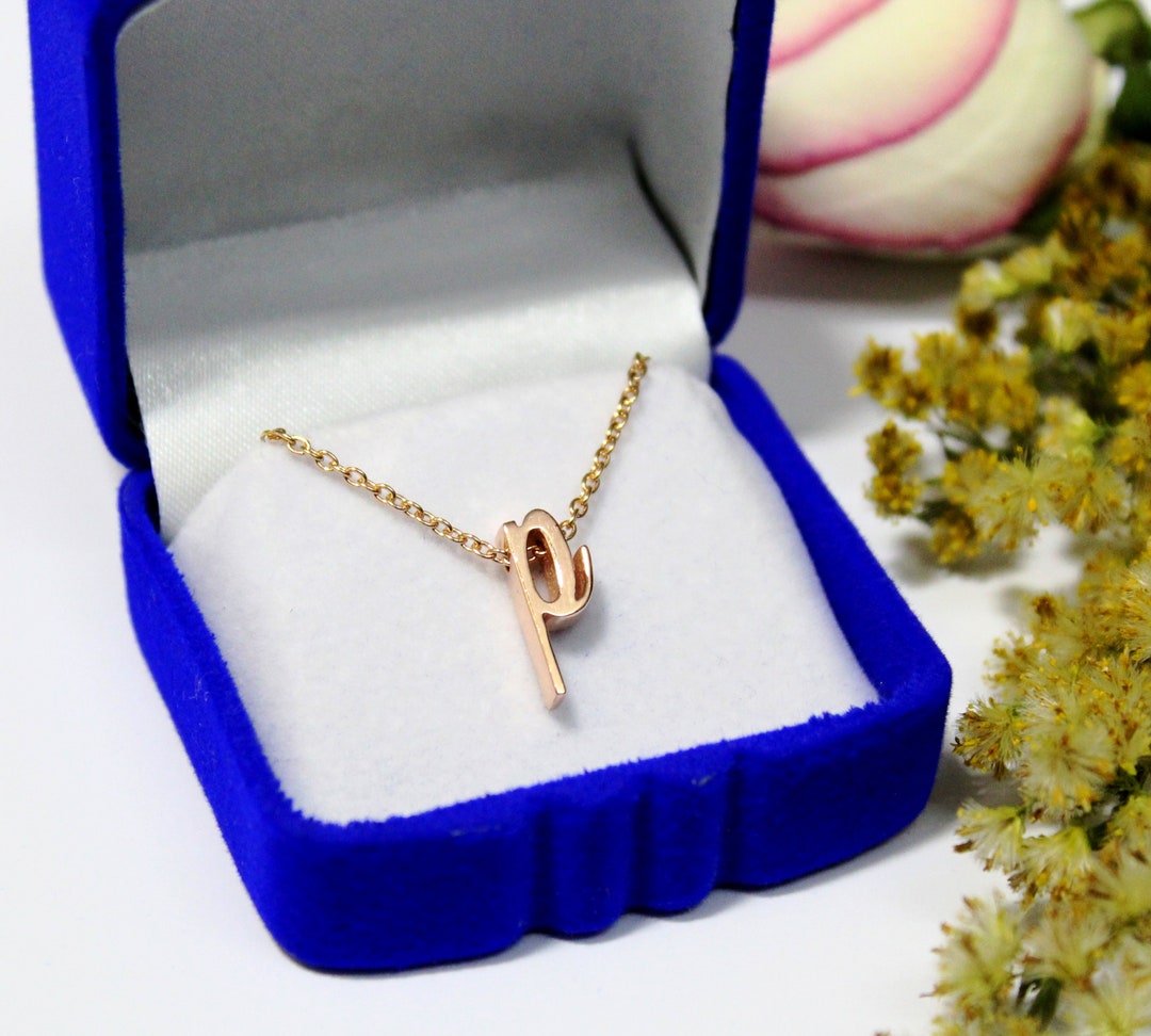 Cursive Letter Necklace Sterling Silver Tiny P Initial Lowercase ...