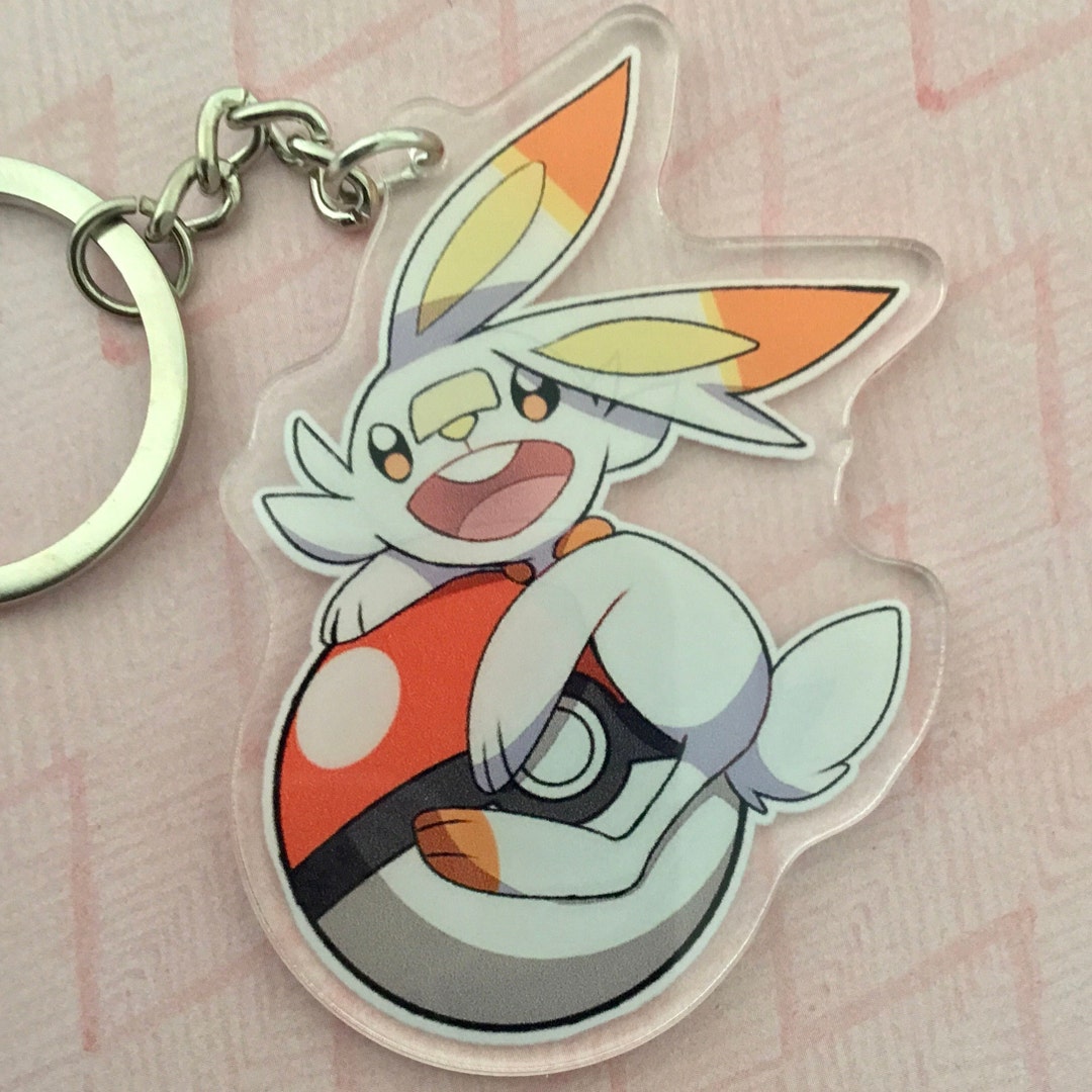 Pokemon Scorbunny Insprired Double Sided Acrylic Charm - Etsy