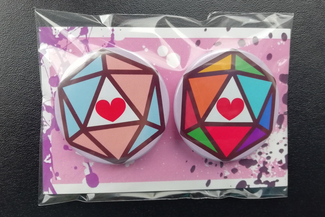 Dnd D20 Trans/gay/lgbt Love/pride 1.5inch Pinback Buttons/badge - Etsy UK