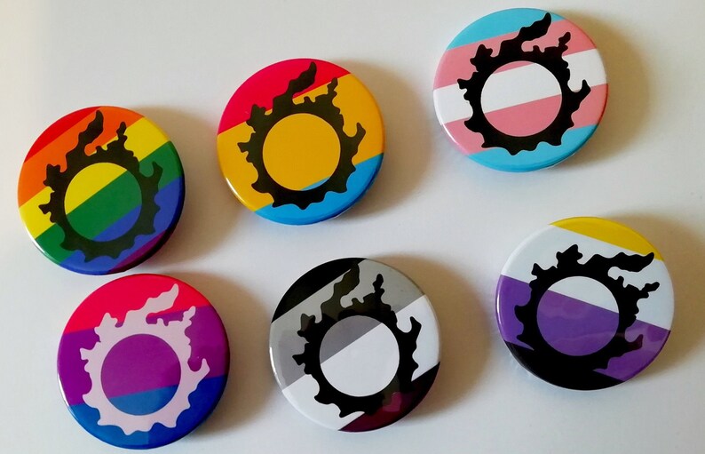 LGBTQ+ FFXIV Inspired Pride Flag 1.5inch/1.75inch Pinback Buttons/badge ...