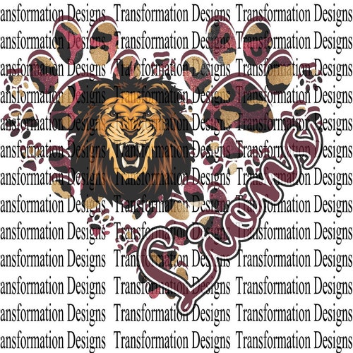 Maroon Leopard Lions Paw Print PNG File Digital Download | Etsy