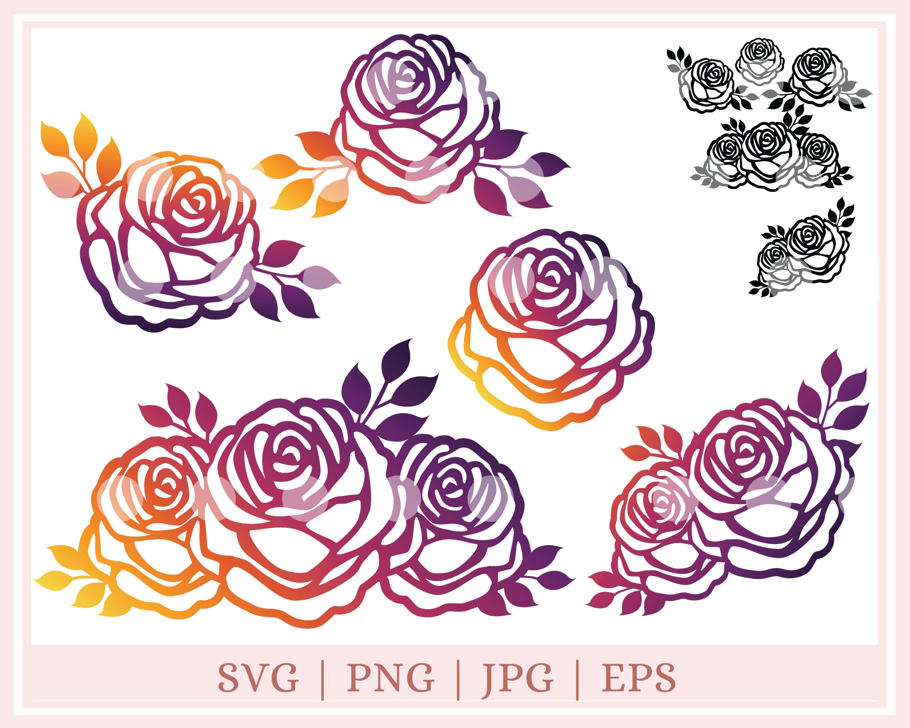 Rose SVG bundle Rose svg files for Cricut rose svg cut file | Etsy