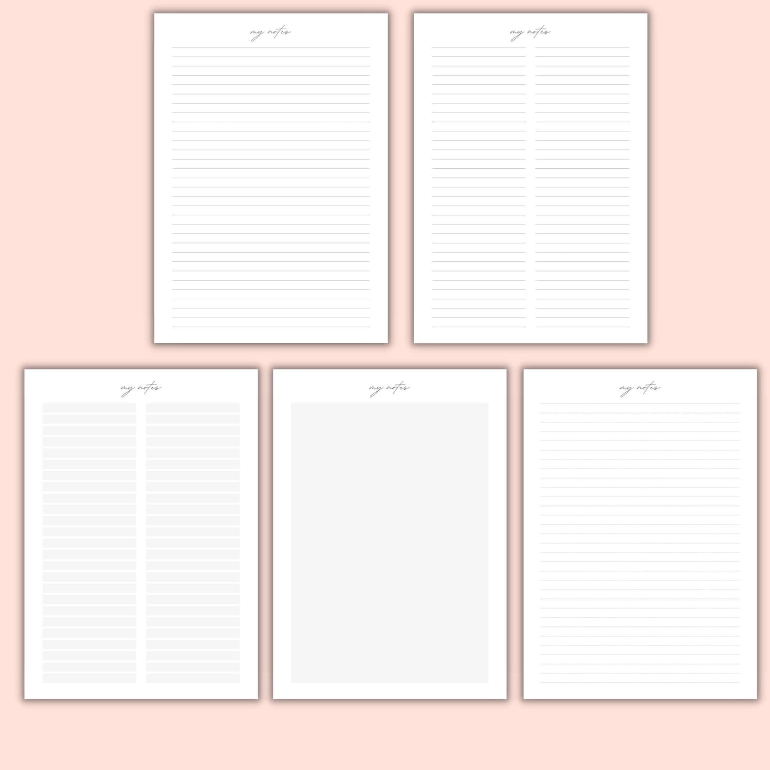 Printable Note Pages, Notes Page, Note Taking, Writing Paper, Instant ...
