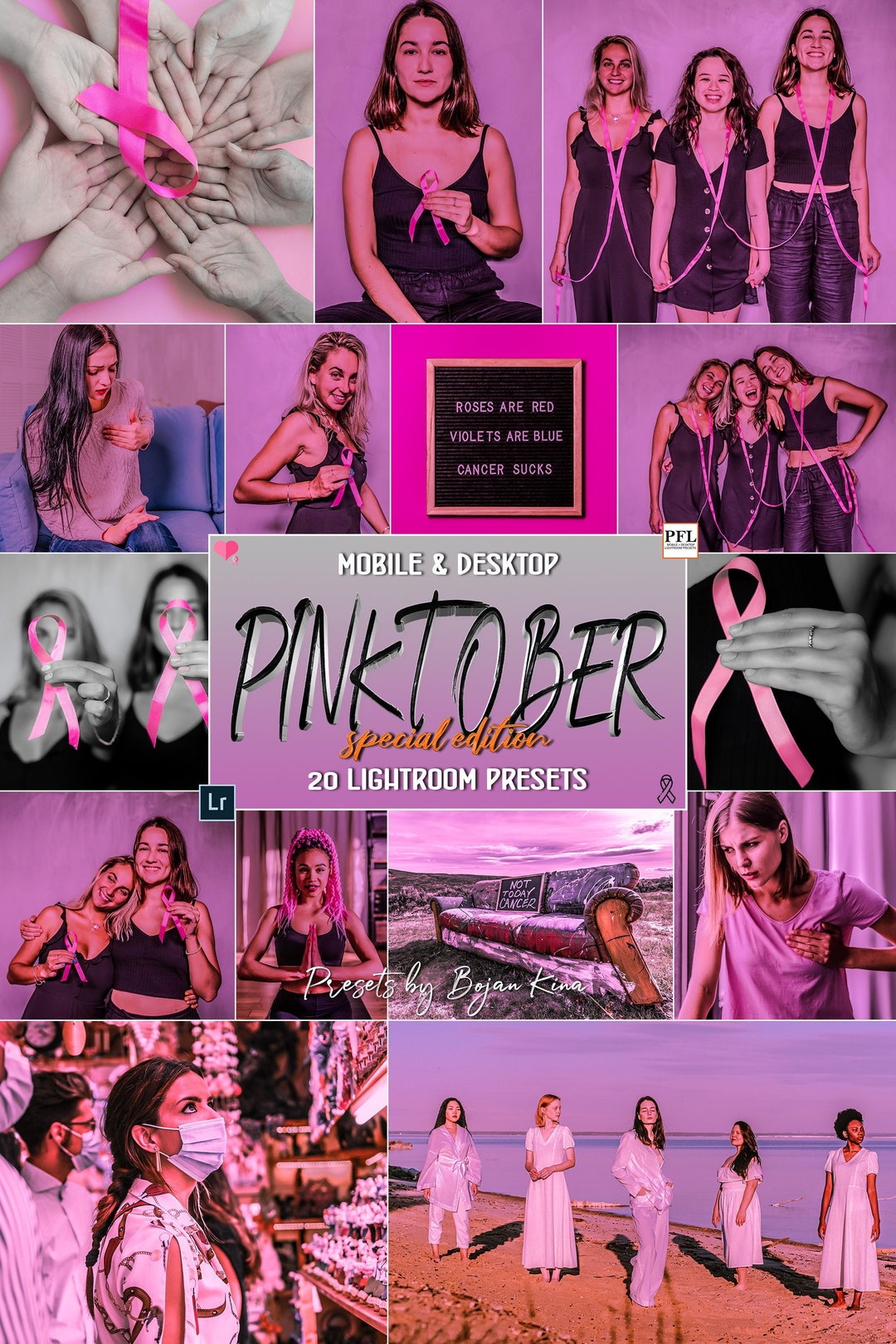 20 PINKTOBER Lightroom Presets, Pink Color Presets to Support Breast ...