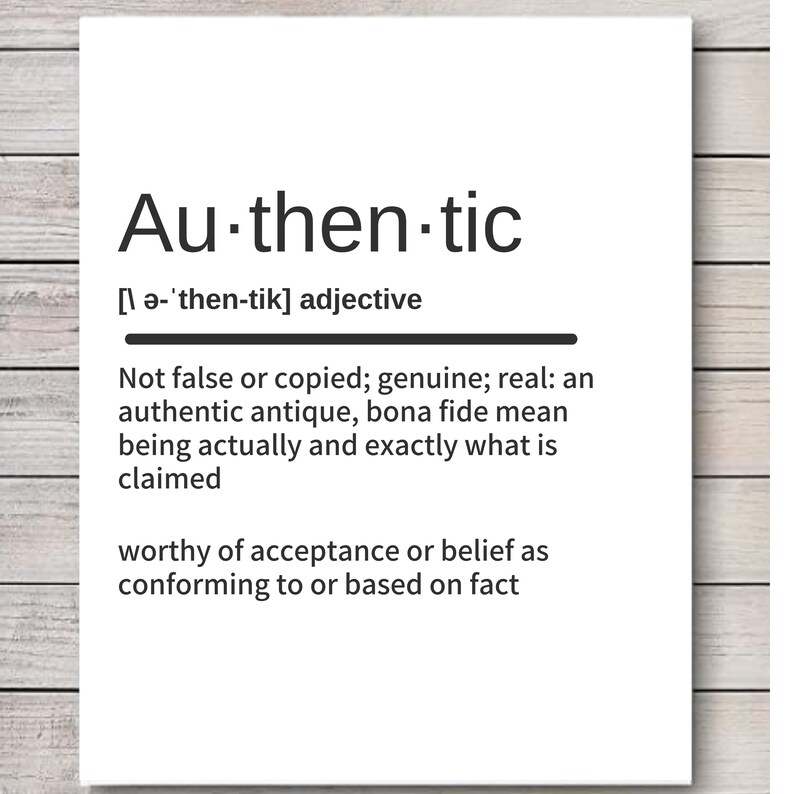 AUTHENTIC Definition Print Word Art Black and White Super | Etsy
