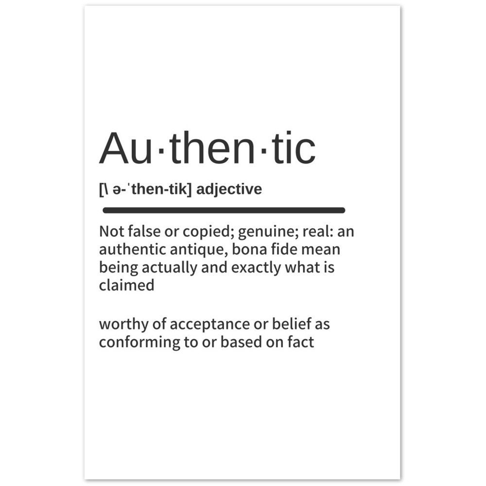 AUTHENTIC Definition Print Word Art Black and White Super | Etsy