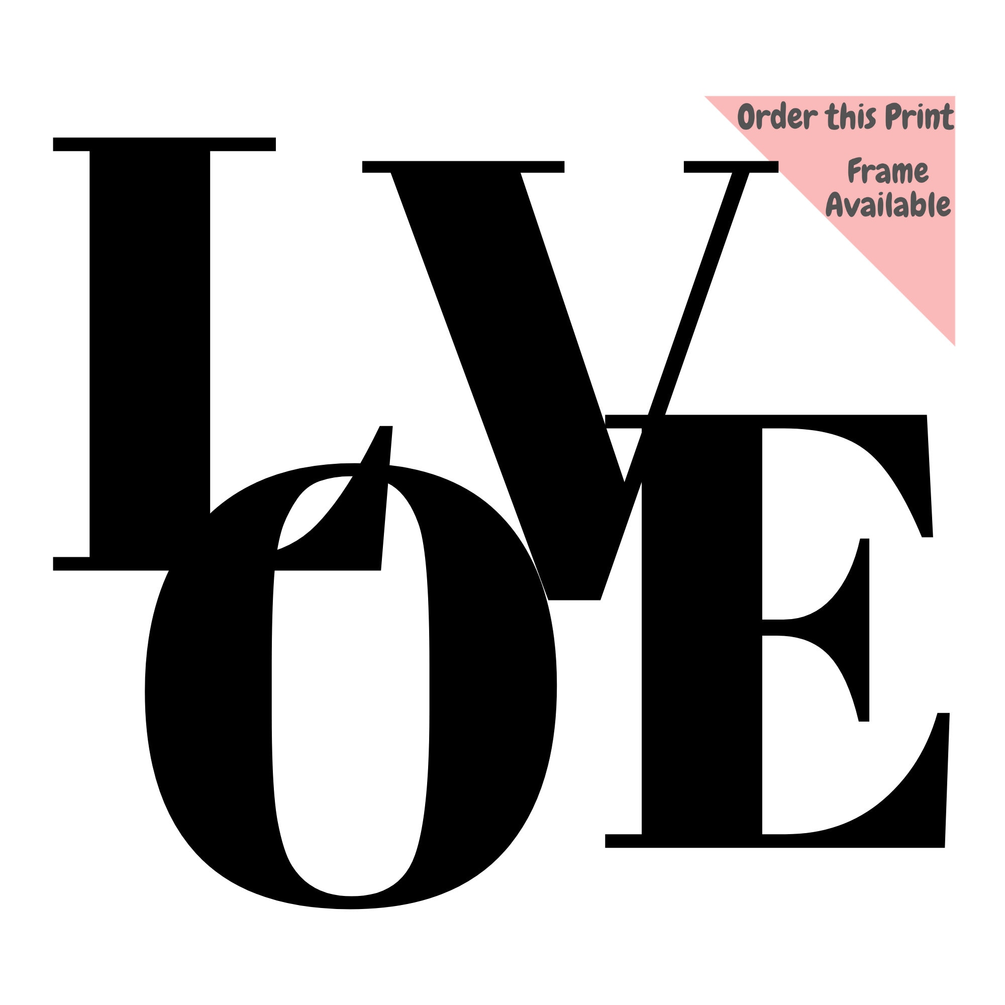 LOVE Bold Letters Quote. Fashion House Room Gift Office Home - Etsy Ireland