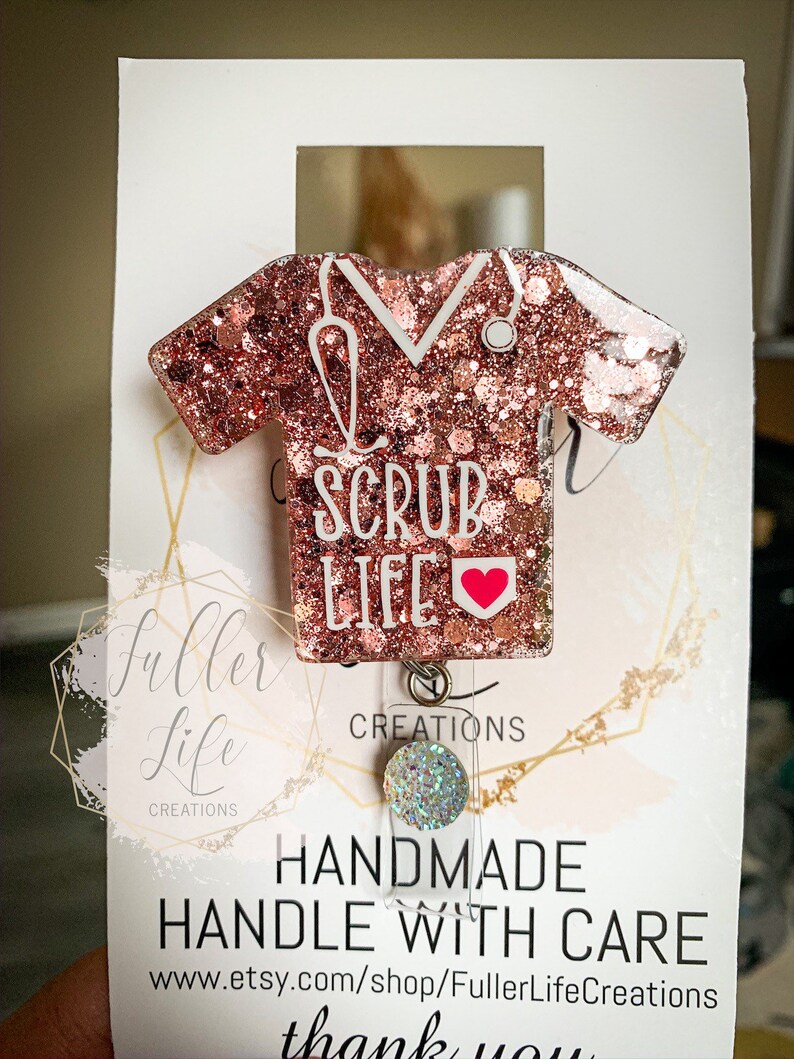 Scrub Life Badge Reel Scrub Badge ID Holder Nurse Badge | Etsy