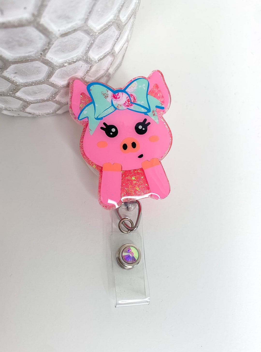 Pig Badge Reel, Interchangeable Badge Reel, Retractable Badge Reel, ID ...