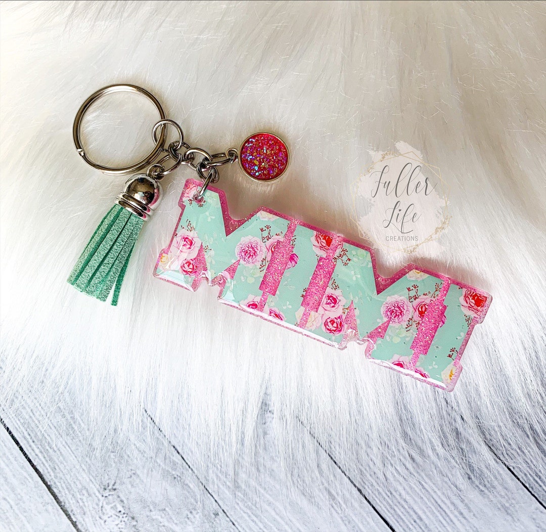 Mimi Keychain, Custom Keychain, Glitter Keychain - Etsy