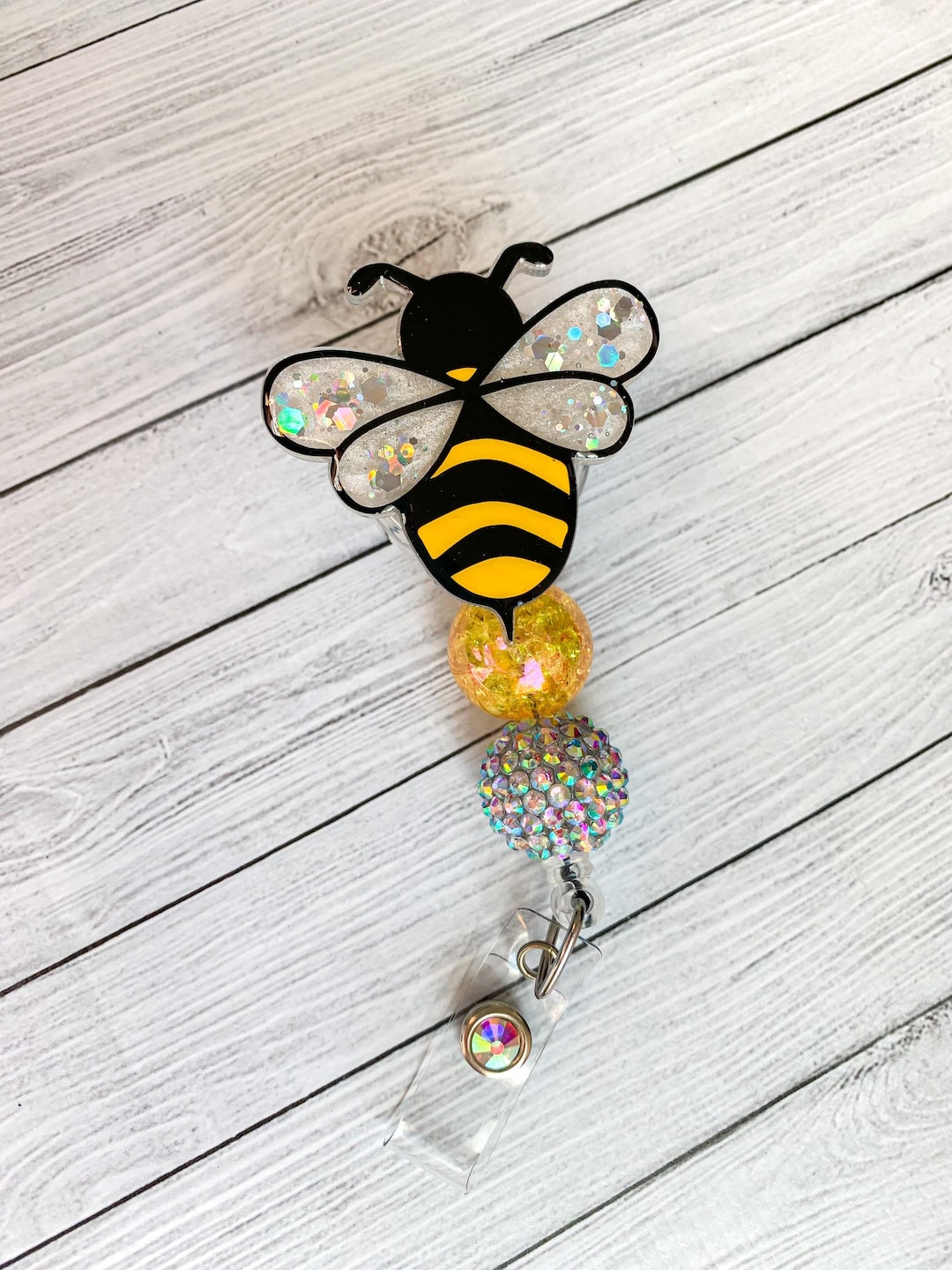 Bee Badge Reel, Retractable Badge Reel, Interchangeable Badge Reel, ID ...