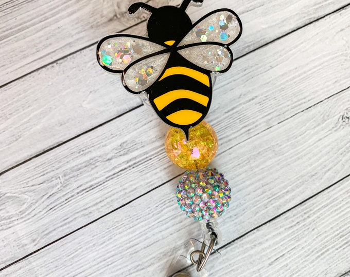Bee Badge Reel Retractable Badge Reel Interchangeable Badge - Etsy