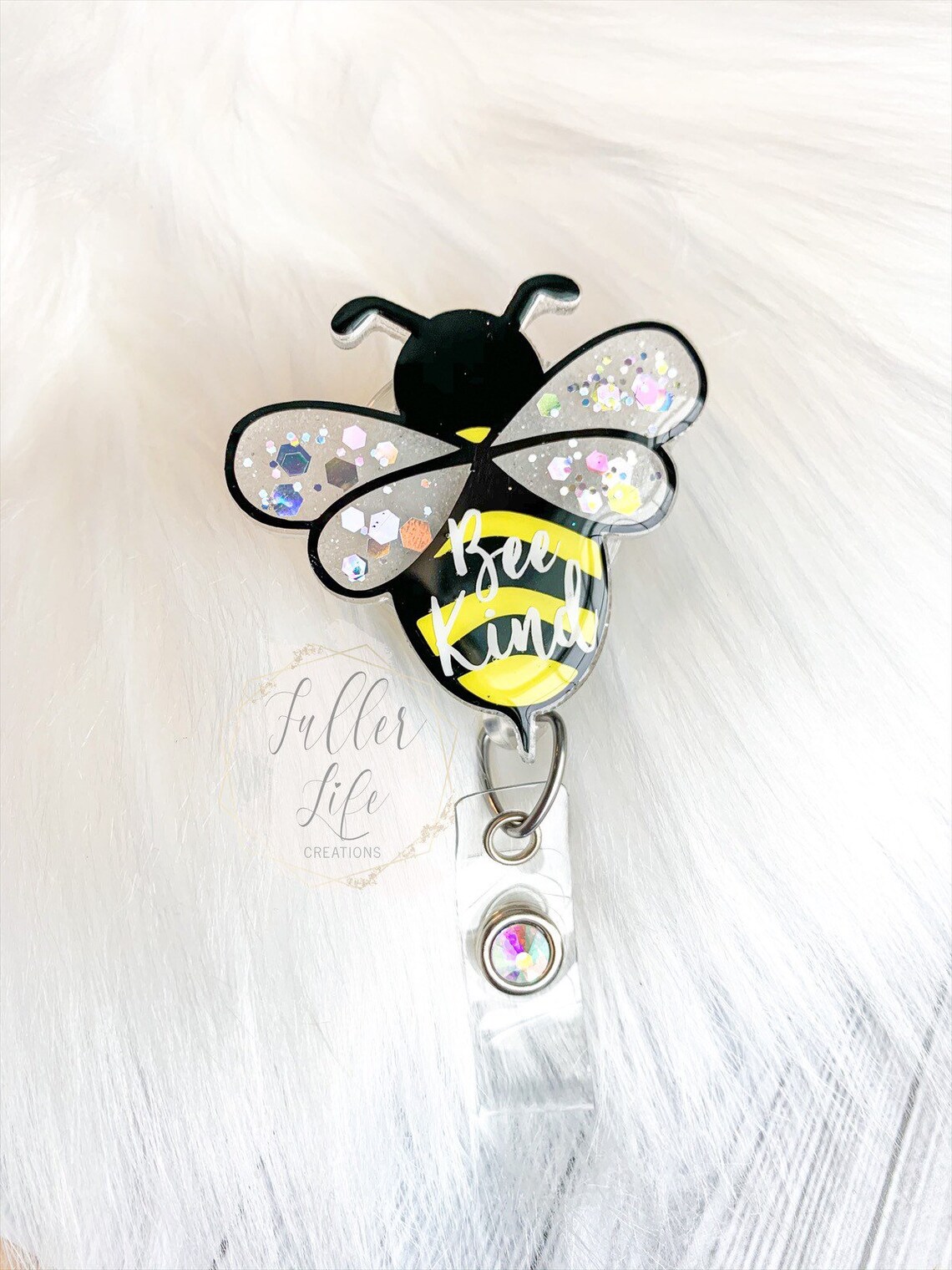 Bee Badge Reel, Retractable Badge Reel, Interchangeable Badge Reel, ID ...
