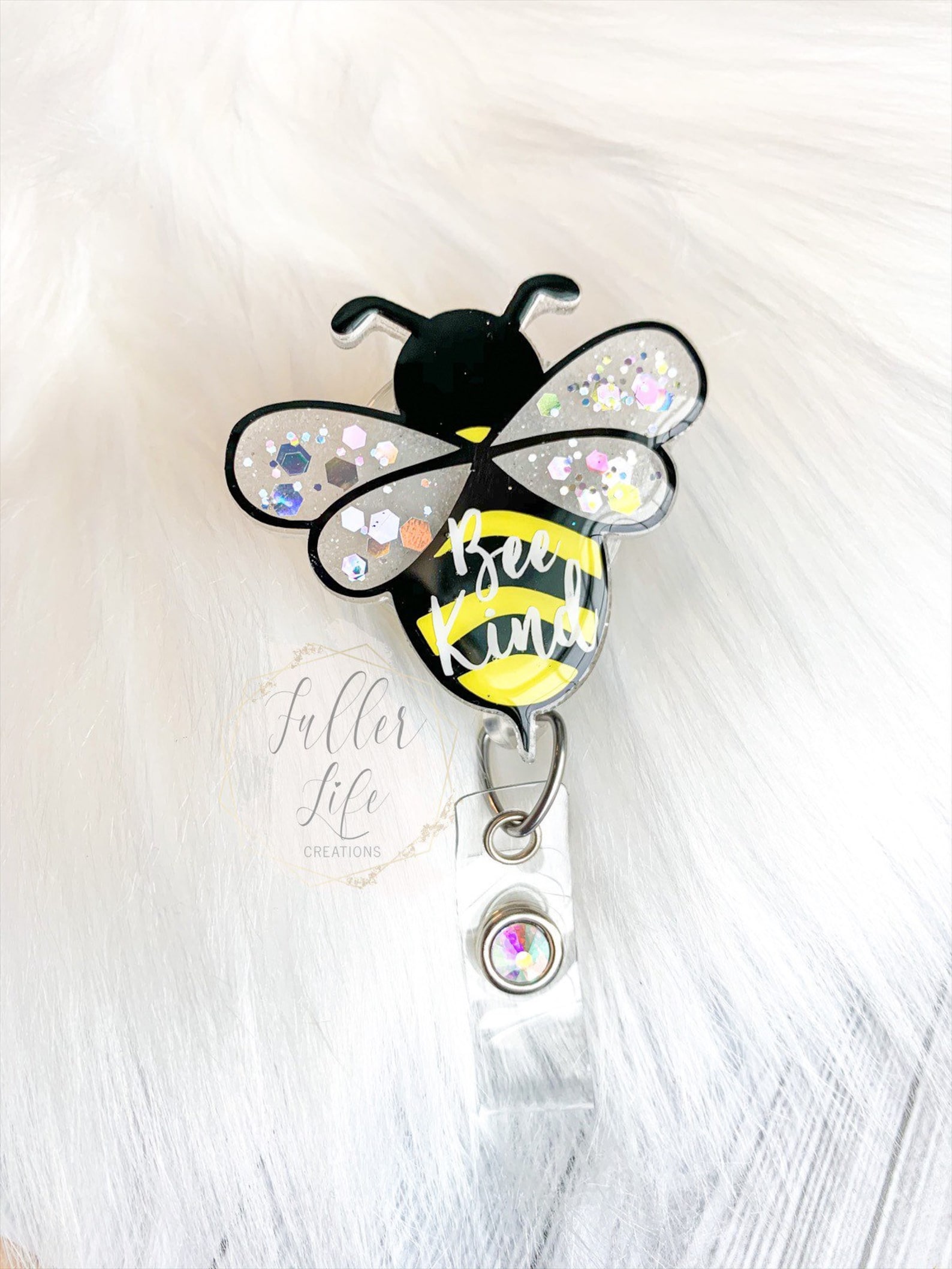 Bee Badge Reel, Retractable Badge Reel, Interchangeable Badge Reel, ID ...