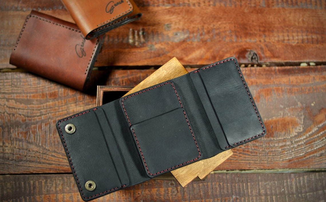 Personalized Trifold Wallet Leather Wallet Handmade Wallet | Etsy