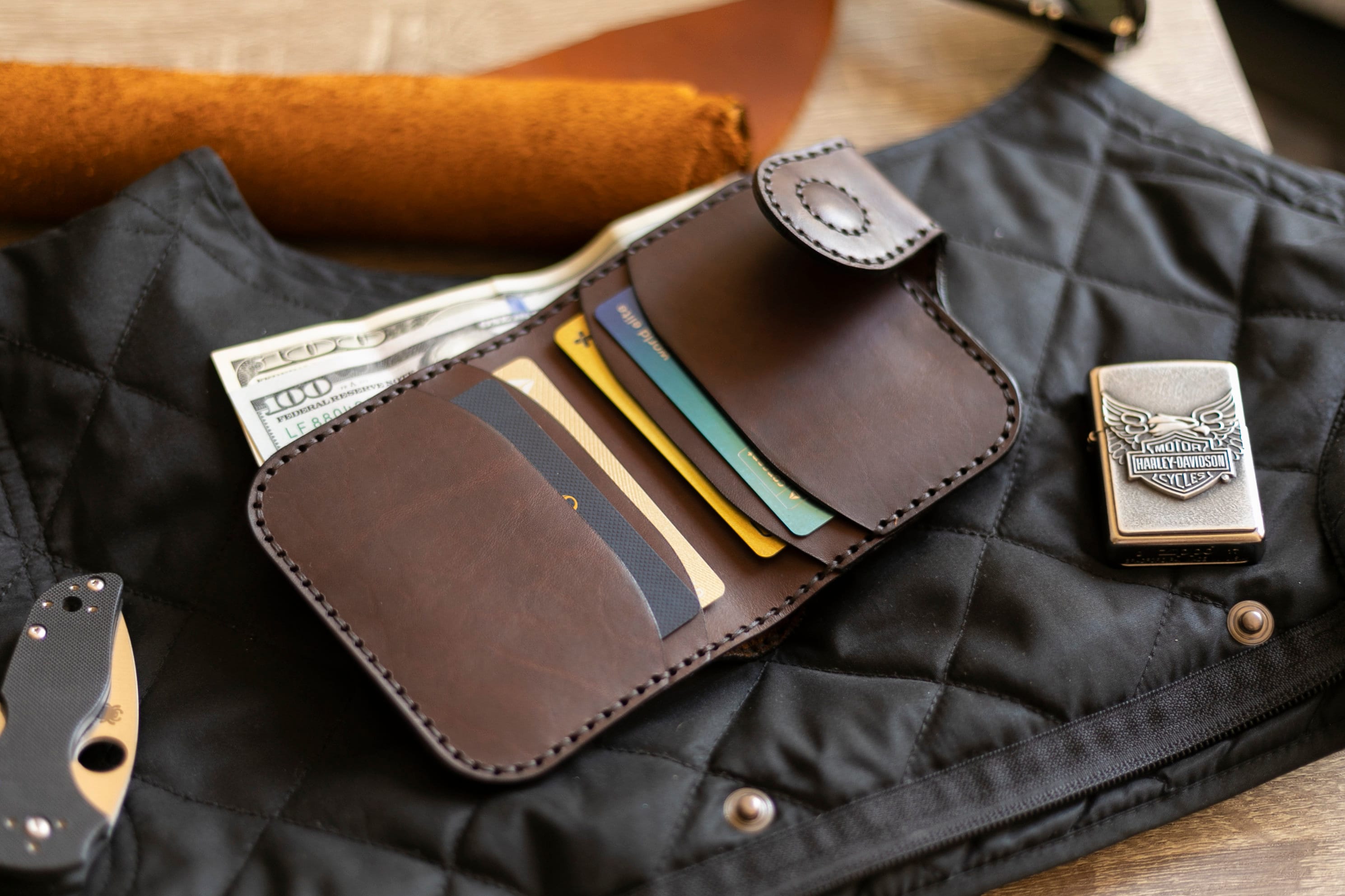 Leather Biker Wallet Trucker Wallet Small Wallet - Etsy