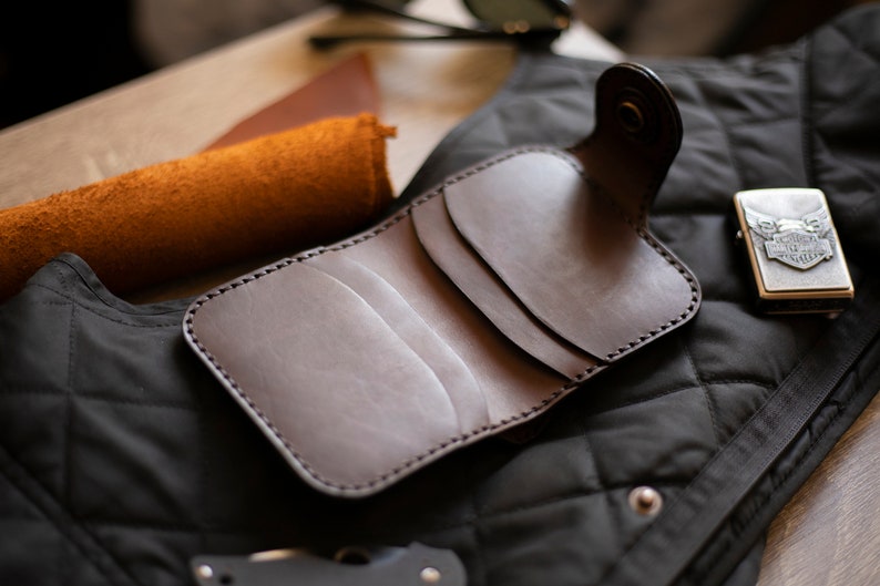 Leather Biker Wallet Trucker Wallet Small Wallet - Etsy