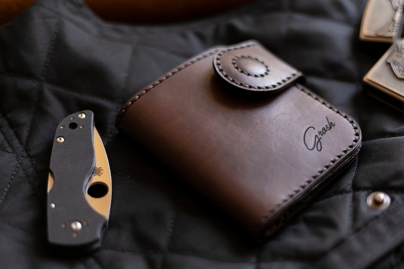 Leather Biker Wallet Trucker Wallet Small Wallet - Etsy