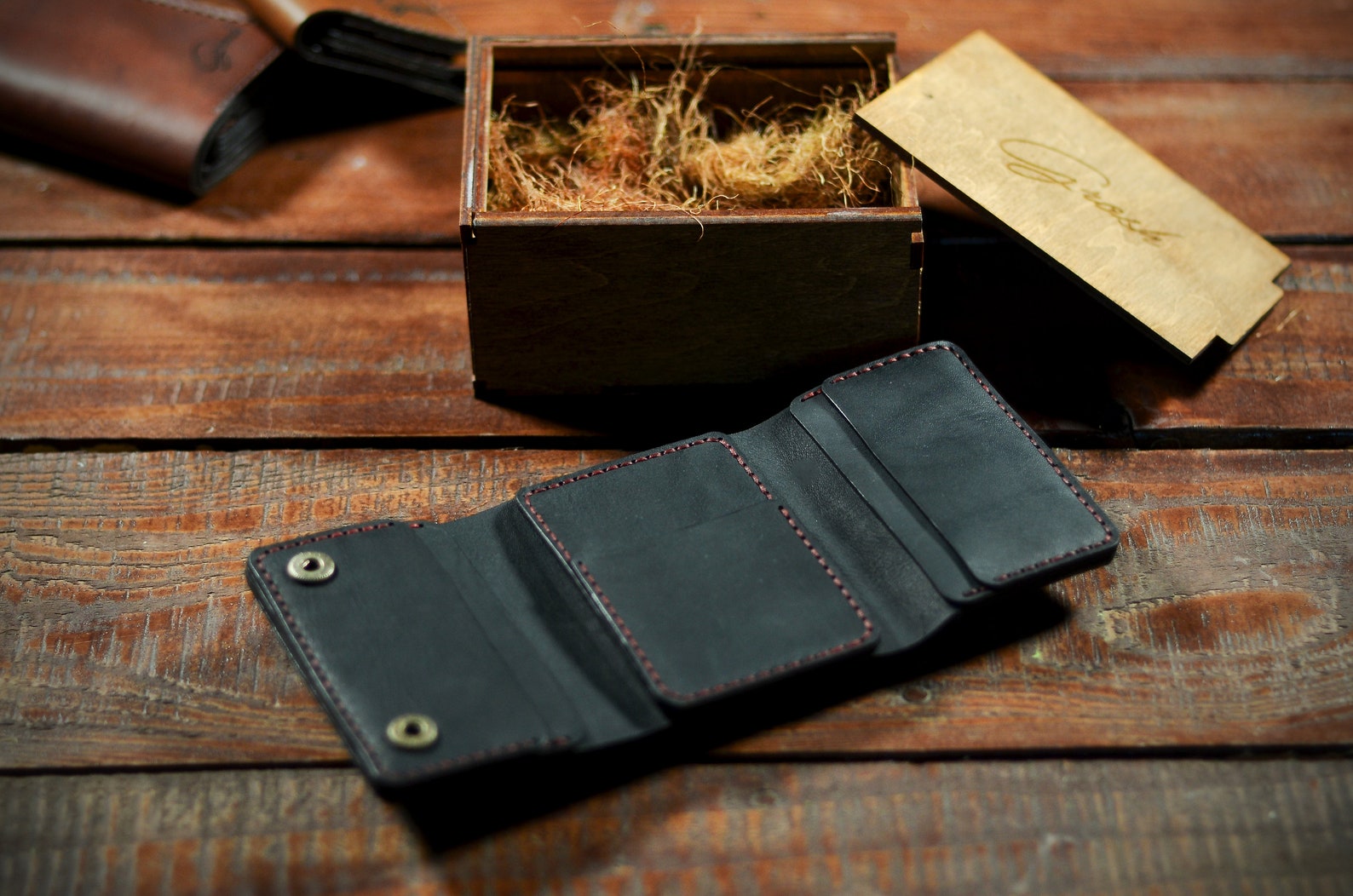 Personalized Trifold Wallet Leather Wallet Handmade Wallet - Etsy