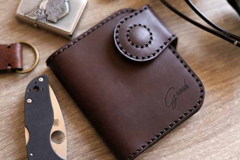 Leather Biker Wallet Trucker Wallet Small Wallet - Etsy