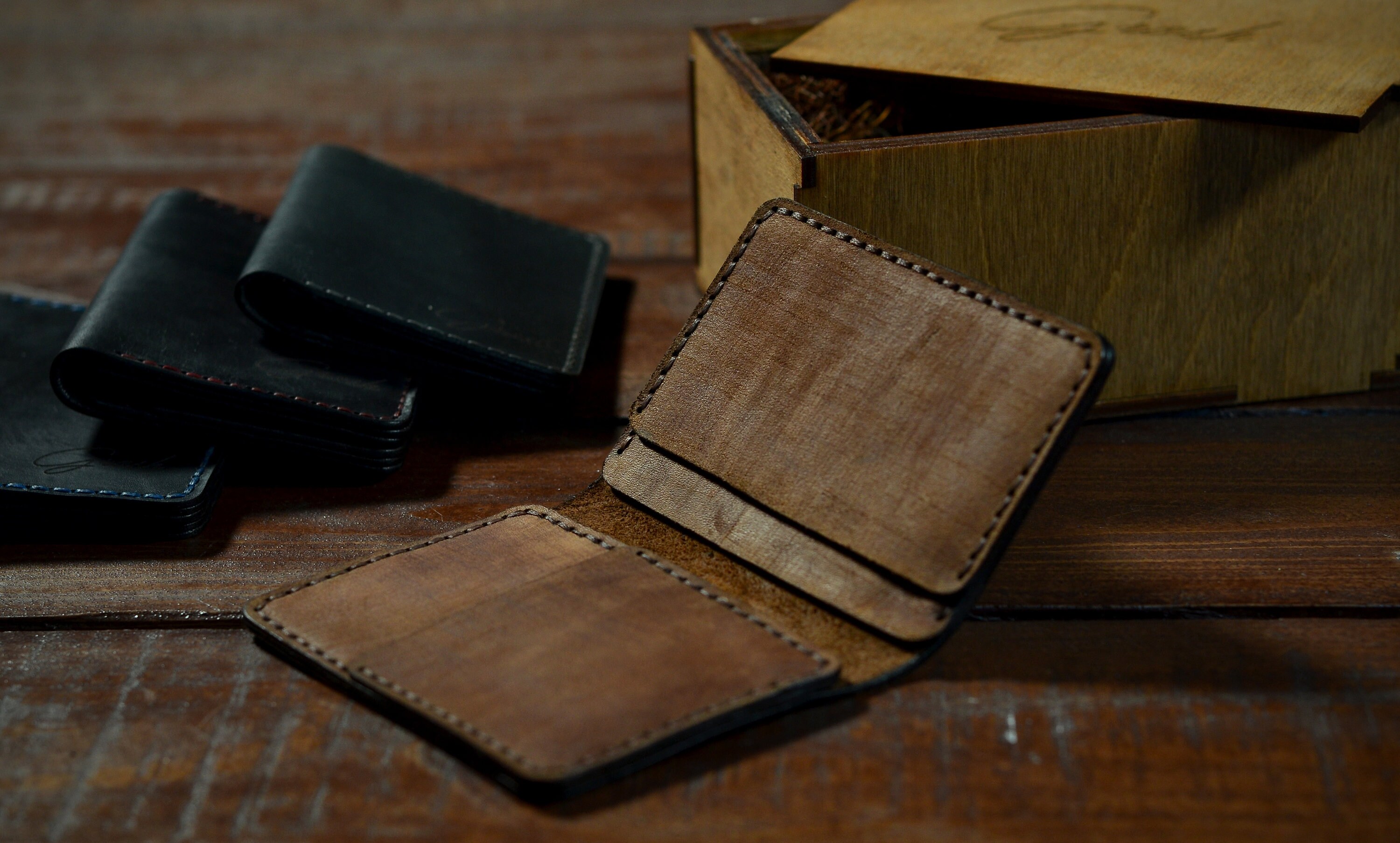 Slim Leather Card Holder for Men Small Front Pocket Credit | Etsy