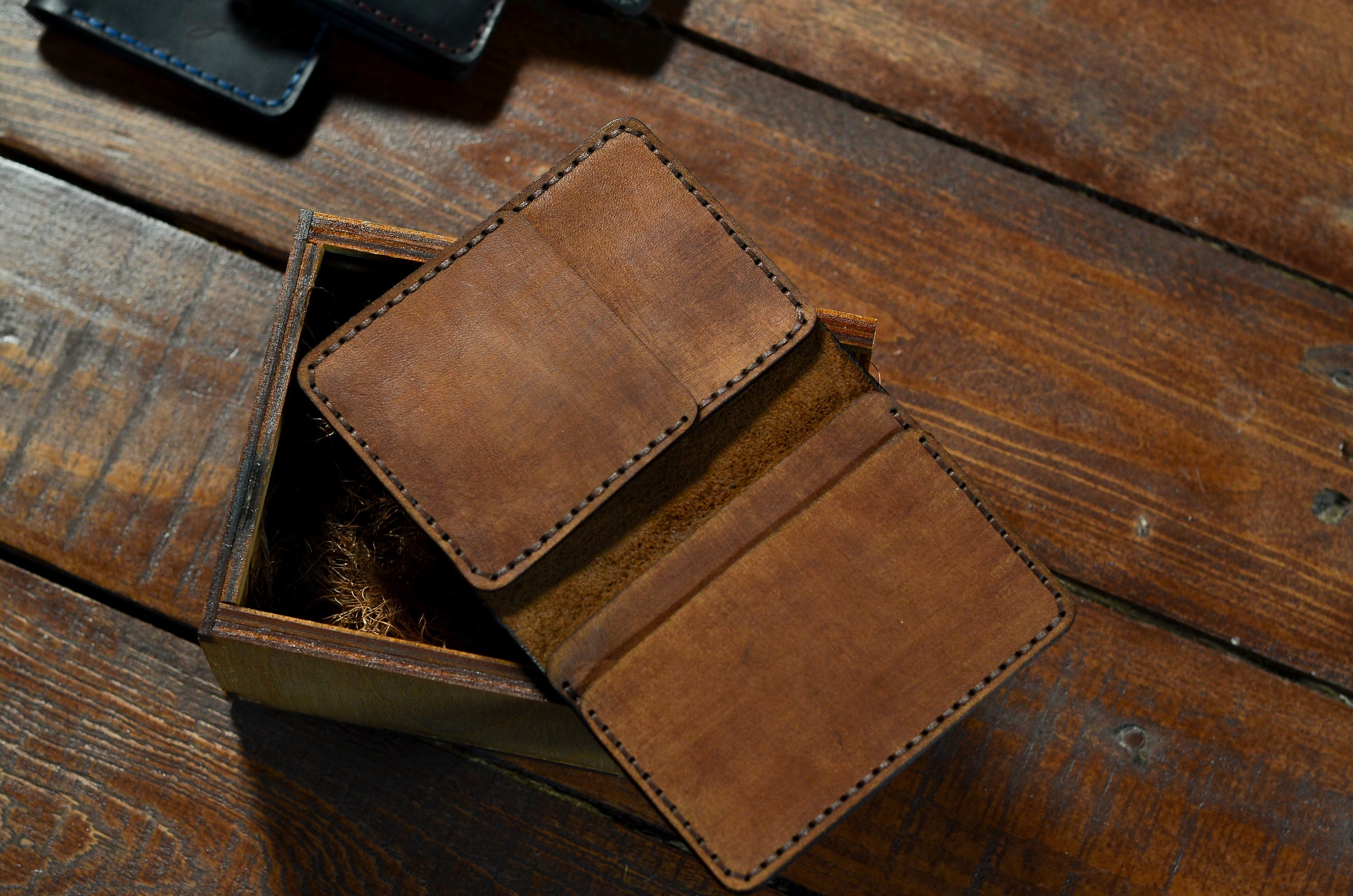 Slim Leather Card Holder for Men Small Front Pocket Credit | Etsy