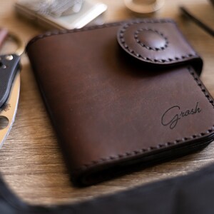 Handcrafted Leather Biker Wallet: Engraved Trucker Wallet, Personalized ...