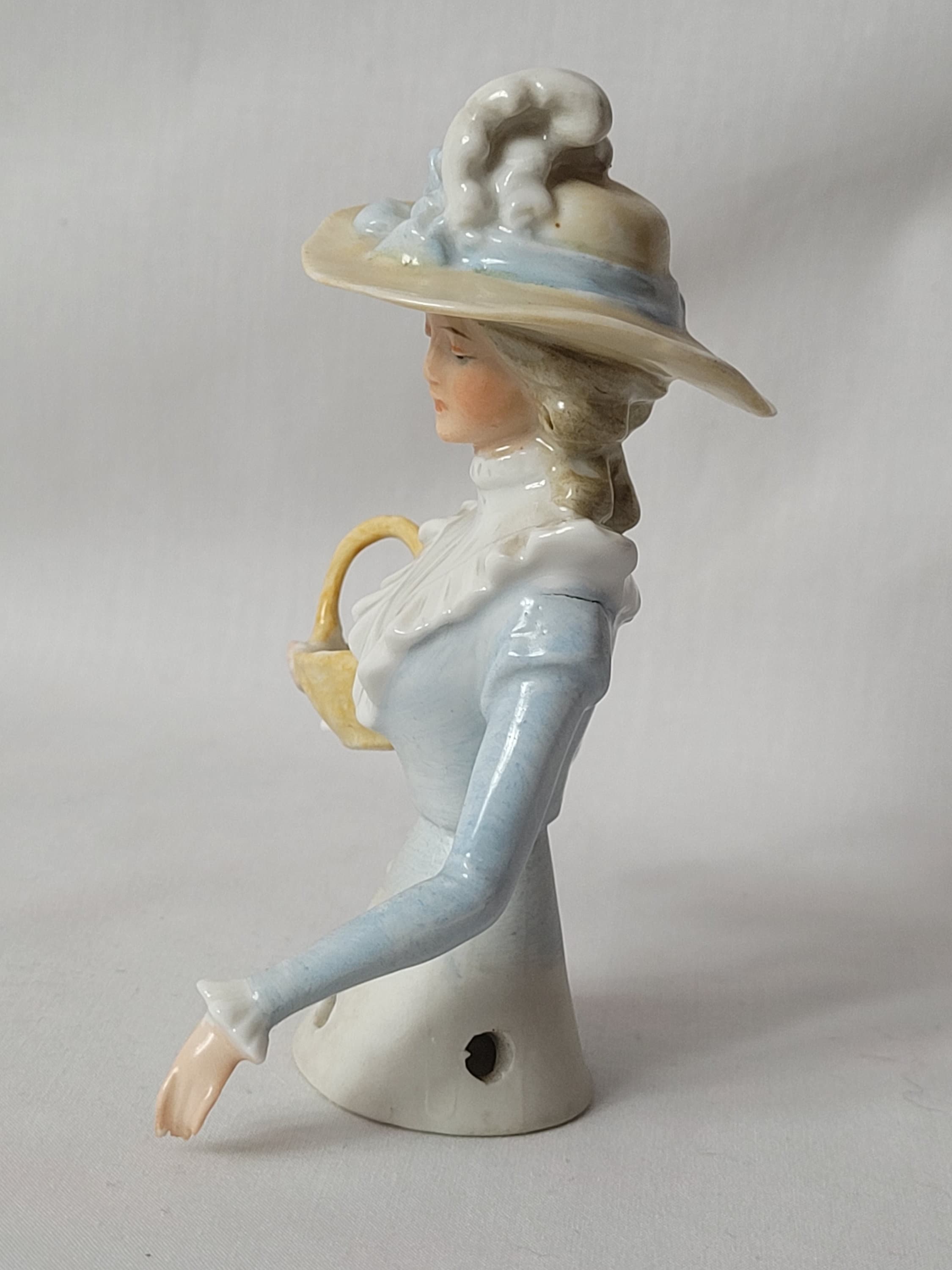 Lovely Galluba and Hofmann Half Doll With Basket, Antique Art Deco ...