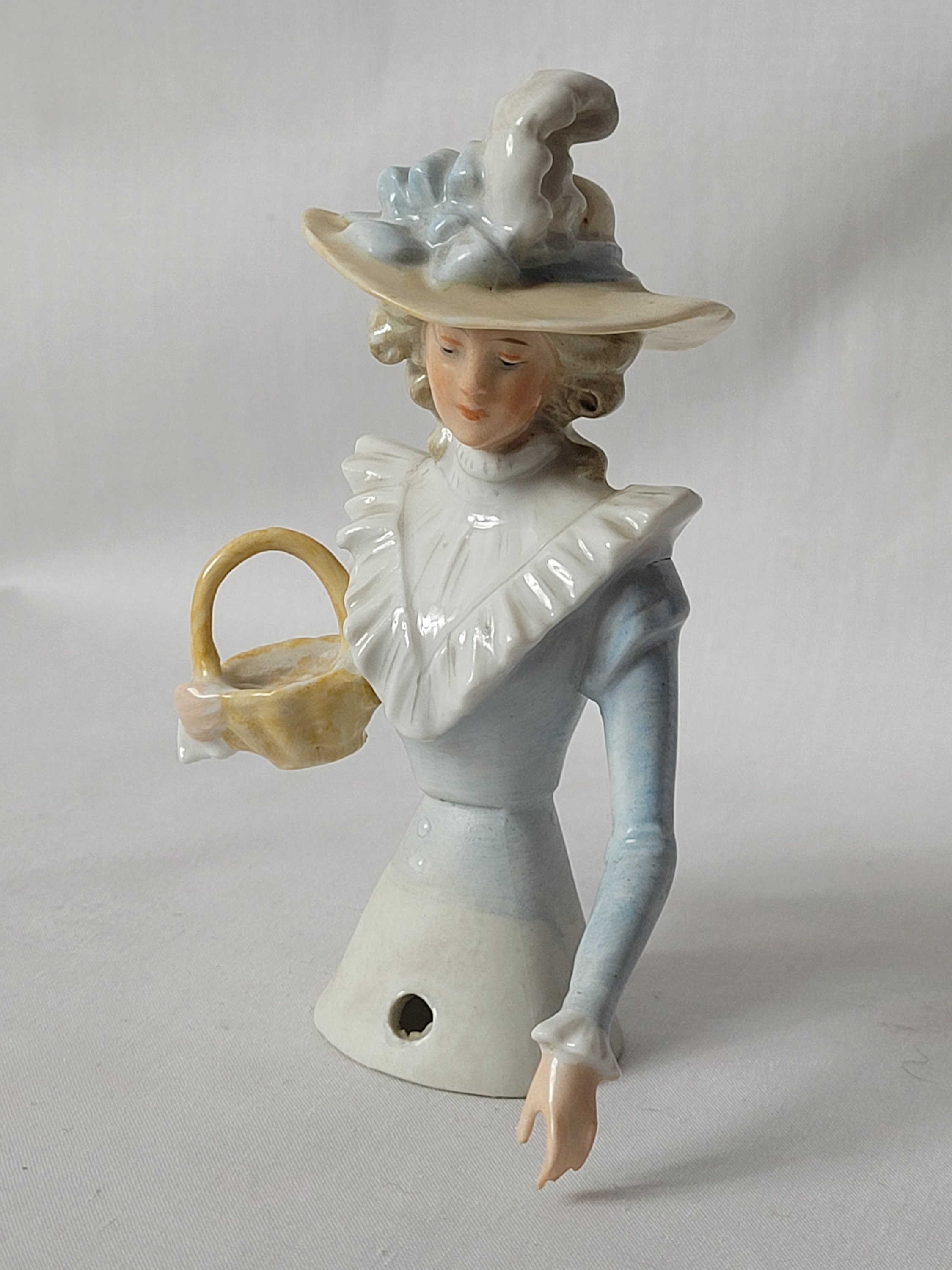 Lovely Galluba and Hofmann Half Doll With Basket, Antique Art Deco ...