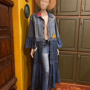 Upcycled Patchwork Denim Duster,boho Duster,gypsy Coat,festival Duster ...