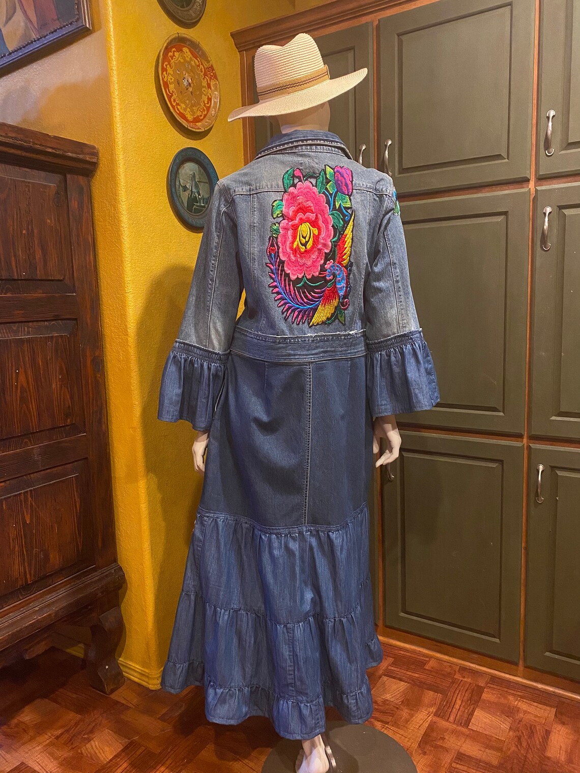 Upcycled Patchwork Denim Duster,boho Duster,gypsy Coat,festival Duster ...