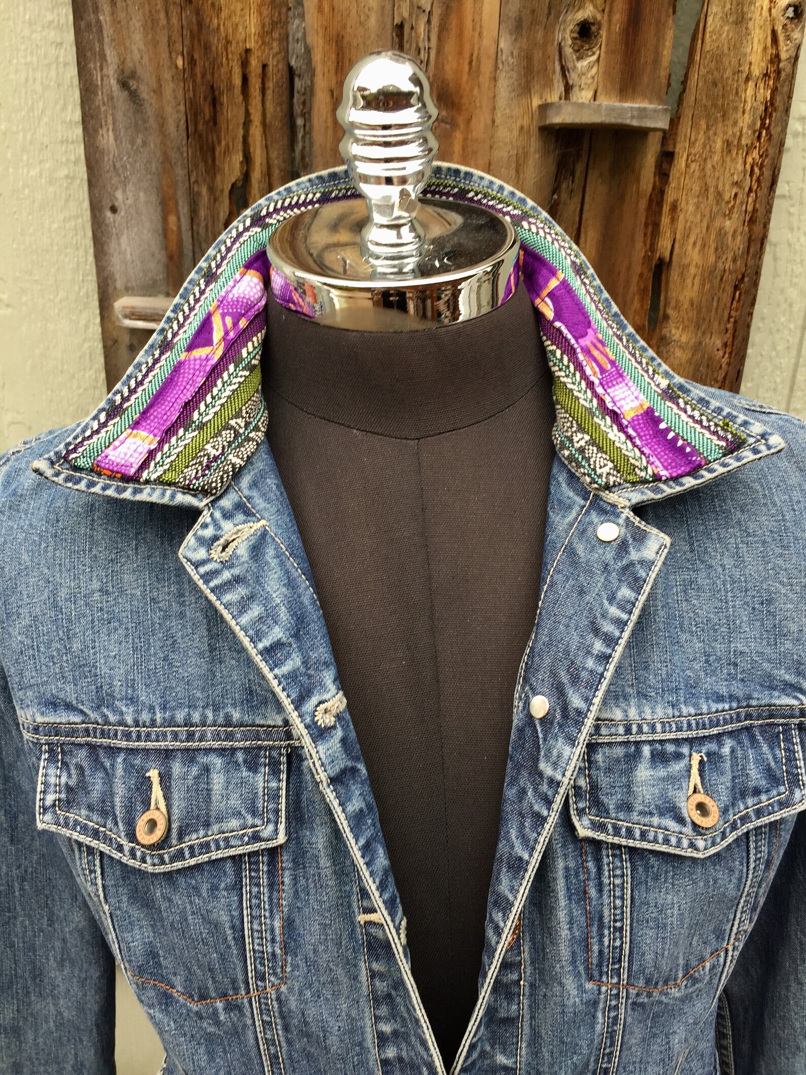 Jean Jacket Denim Duster Embellished Denim Coat - Etsy