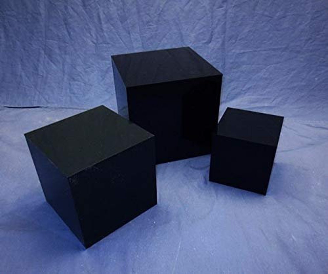 Clear Stands 3 Piece Square Acrylic Cube Set, Black - Etsy
