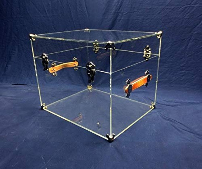 Clear Acrylic Chest Table, Silver Hardware, 18 Inches X 18 Inches X 24 ...