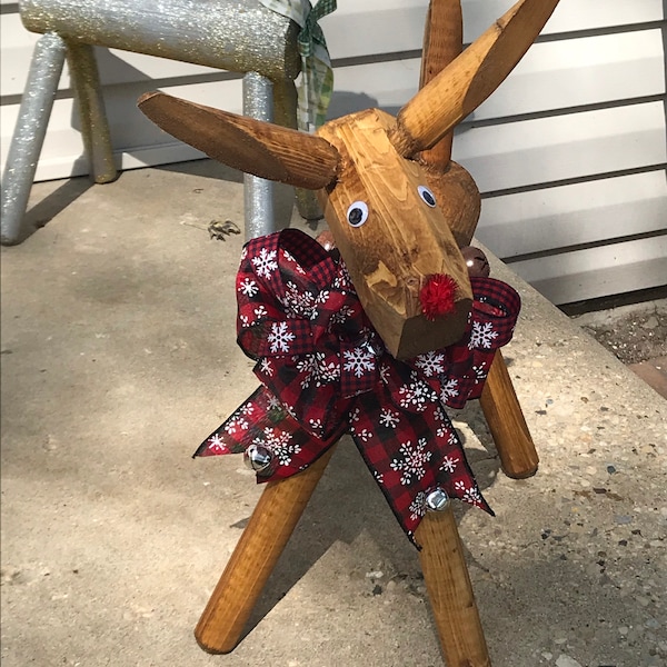 Wooden Reindeer - Etsy