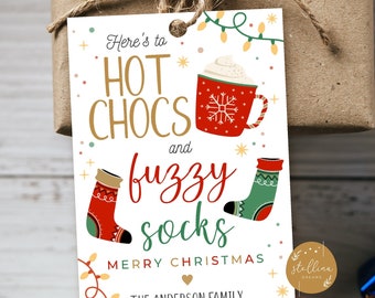 Christmas Gift Tags, Hot Chocs and Fuzzy Socks, Teacher Staff Employee ...