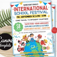 International School Festival Flyer: Multicultural Fair Invitation ...
