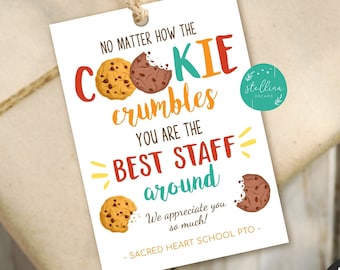 Printable/editable Cookie Thank You Cookie Treat Gift Tag for Employee ...