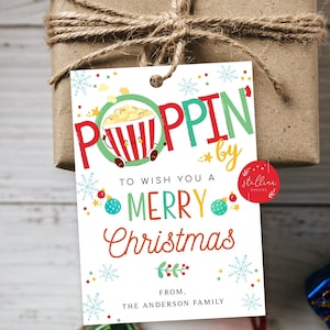 Christmas Popcorn Gift Tags, Secret Santa Office Staff Teacher Gift ...