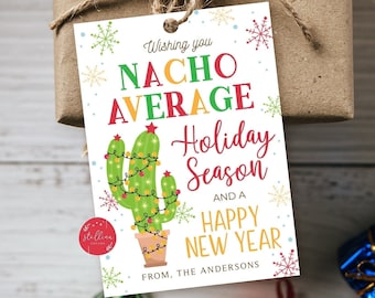 Nacho Average Christmas Tags for Teacher Neighbor Coworker - Etsy Canada