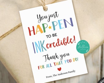 Pen Thank You Tag | Etsy