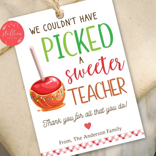 Teacher Gift Tags Pumpkin Couldn't Have Picked a Better - Etsy