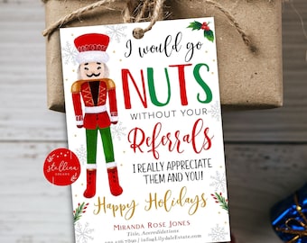 Editable Christmas Nuts Realtor Pop by Gift Tags, We'd Go Nuts Without ...