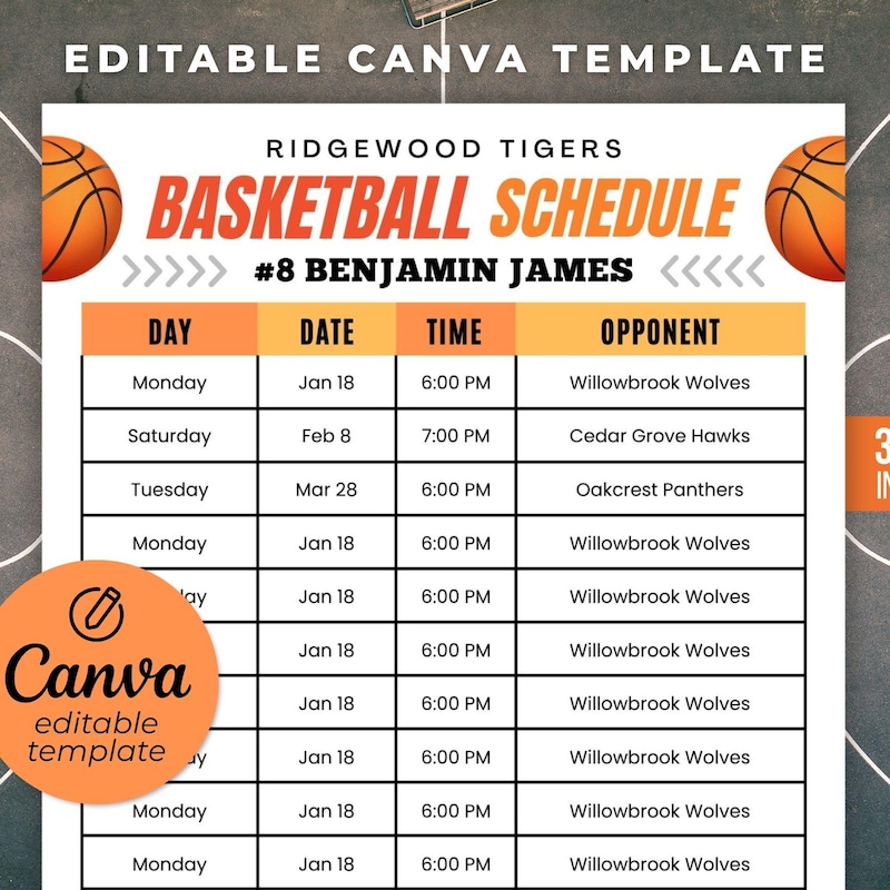 High School Team Template - Etsy