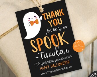 Halloween Gift Tags, Fall Appreciation Favor Tags, Thanks for Being ...