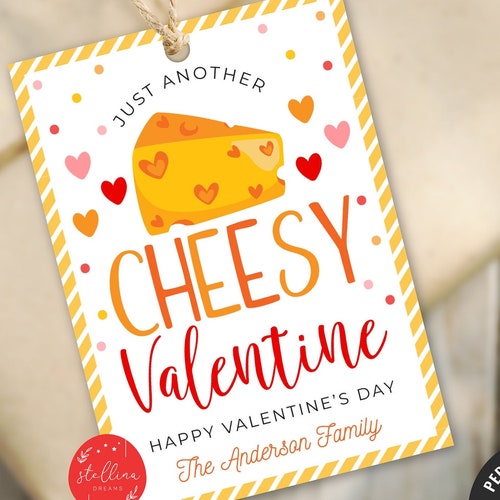 Valentines Cheesy Gift Tag Funny Valentine Gift Teacher Staff - Etsy