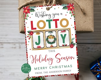 Christmas Lottery Gift Tag Printable, Wishing You a Lotto Joy, Work ...